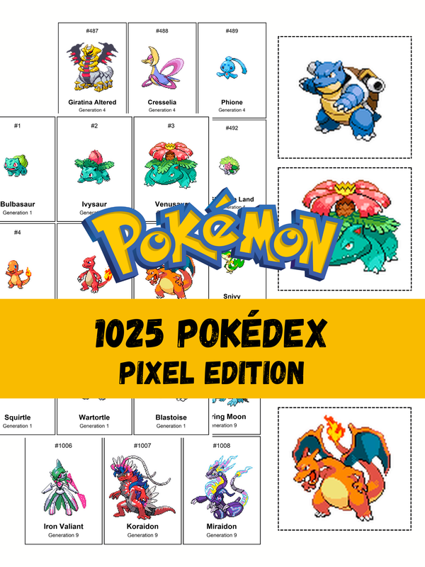 Pokémon National Pokédex 1025: Printable Binder Pages & Placeholders ...